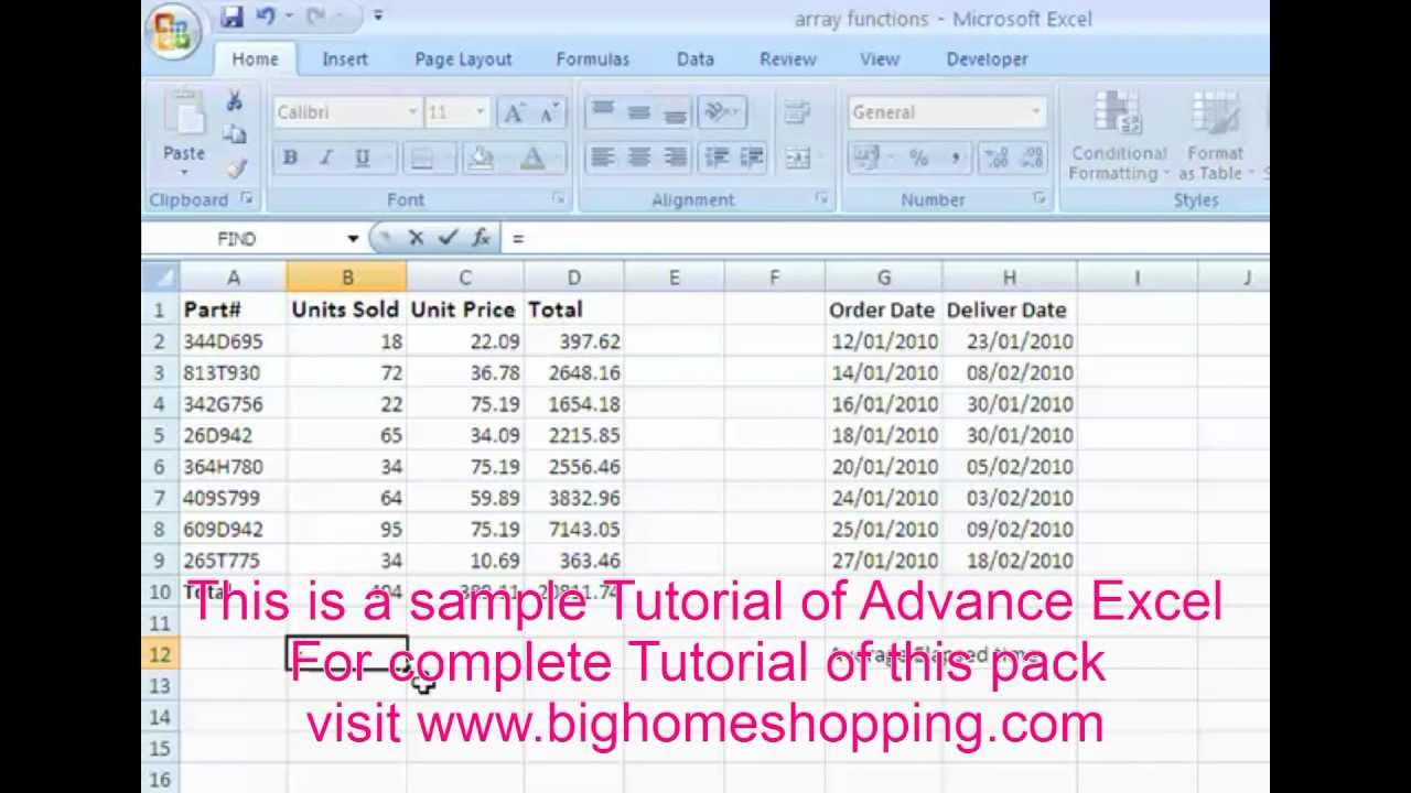 Excel Tutorial 2007 2010 In Hindi Youtube 0032