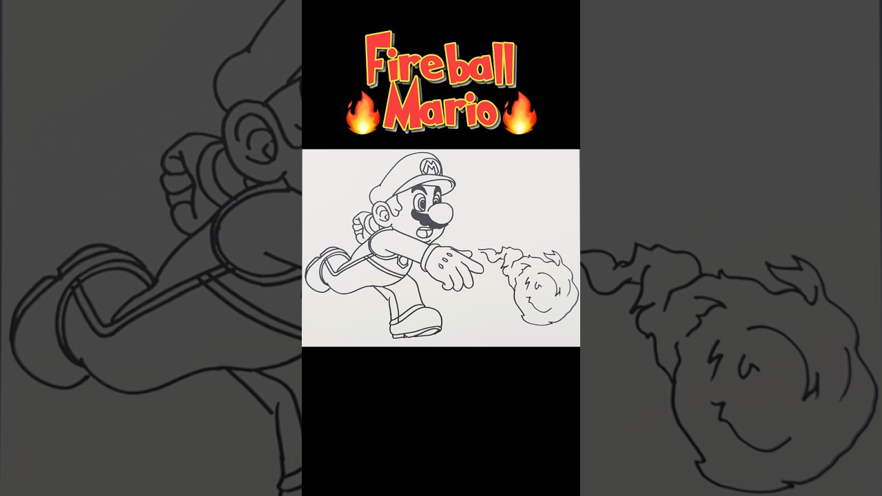 How To Draw Fireball Mario | Super Mario Bros #shorts #drawing #mario # ...