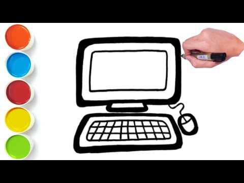 Let's Draw a Computer Drawing Easy Coloring and step by step Painting ...