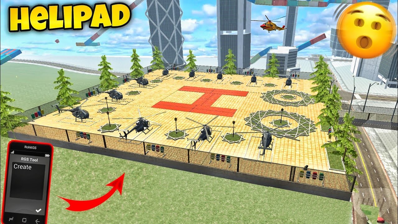 I Build New Helipad🚁 In Indian Bikes Driving 3D🤩 New Update Helipad🏨 ...