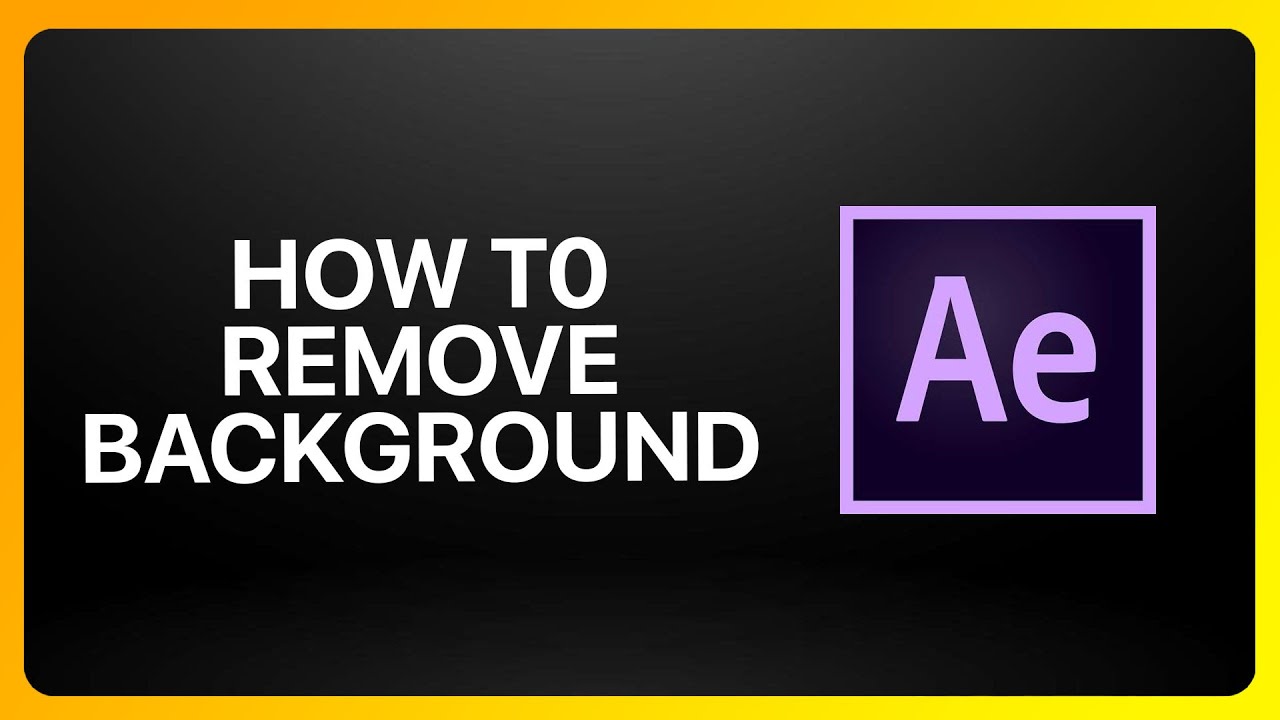 How To Remove Background In Adobe After Effects Tutorial - YouTube