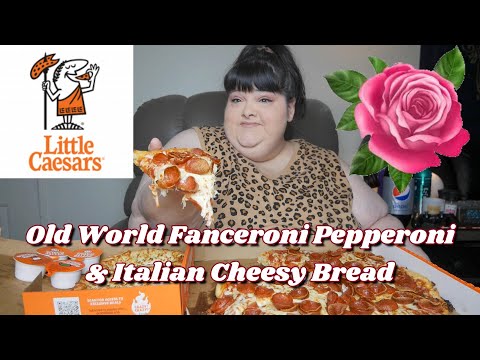 Little Caesars Old World Fanceroni Pepperoni & Italian Cheesy Bread Mukbang
