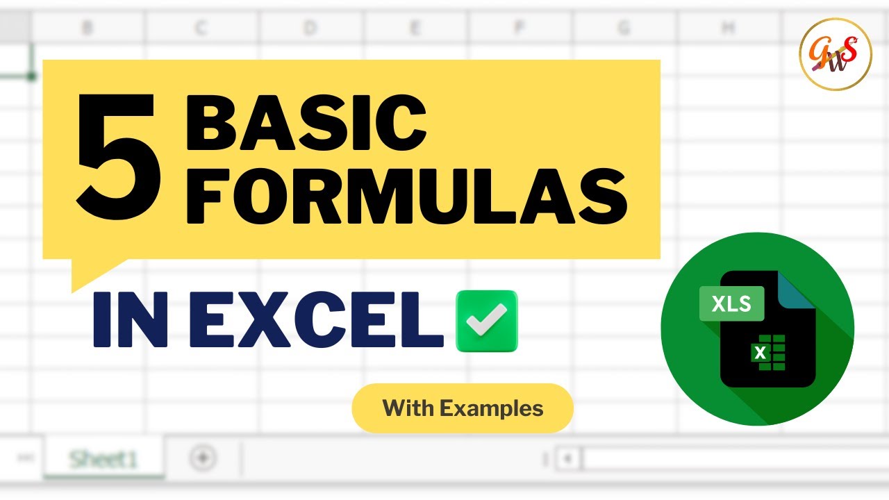 Top 5 Basic Formulas in Excel | Excel Tutorial For Beginners - YouTube