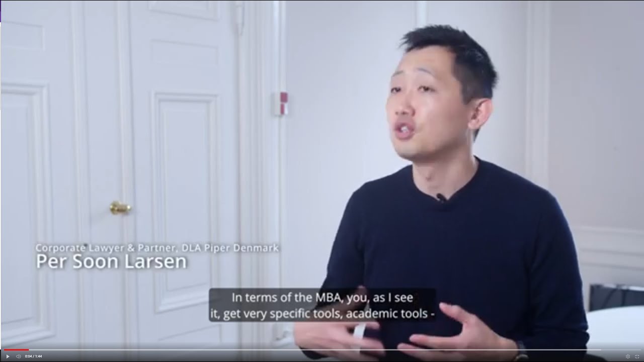 CBA-MBA Testimonial Per Soon Larsen, DLA Piper - YouTube