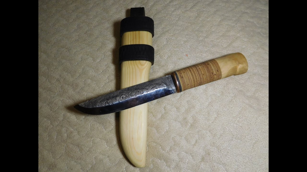 Рукоять ножа из бересты //Knife handle made of birch bark - YouTube