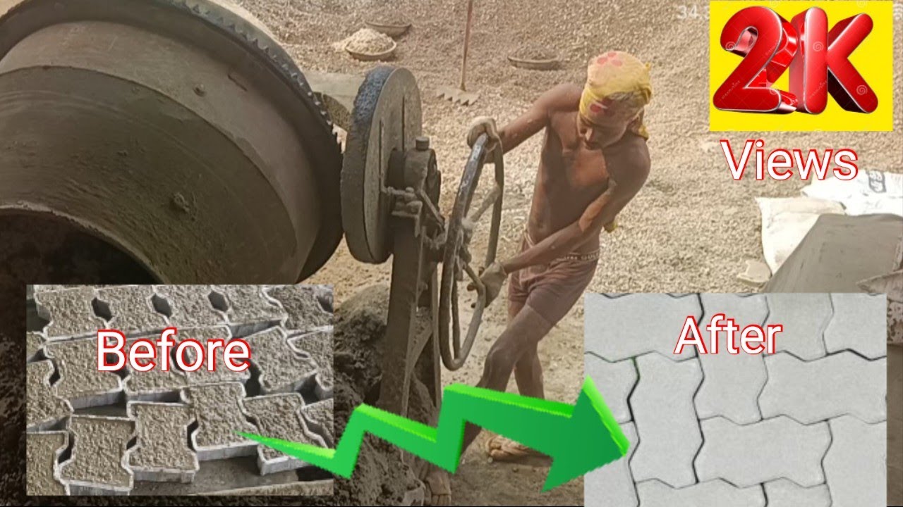 How to make interlocking tiles and brick#Paver block making process# ...