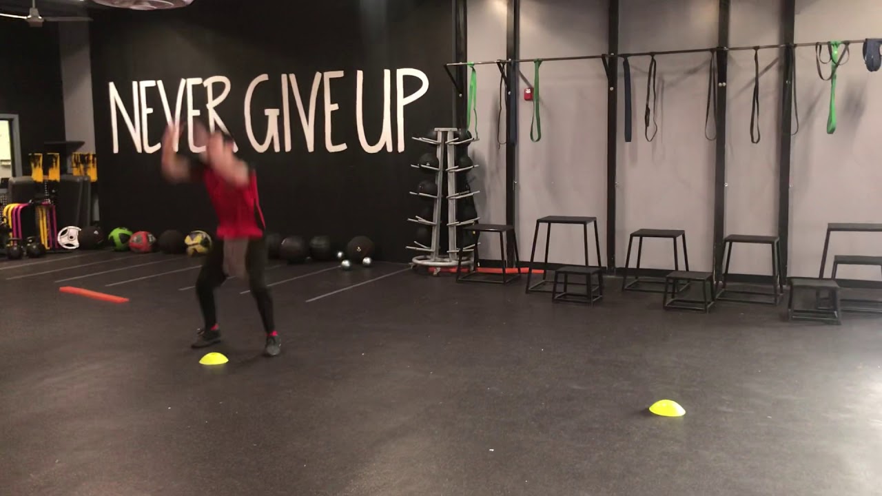 Cone Side Shuffle Vertical Jump - YouTube