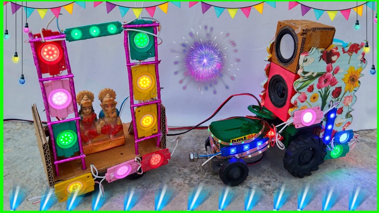 Diy Mini Wedding Dj Road Lights Gadi Wala Dj | Loading Truck Decoration ...