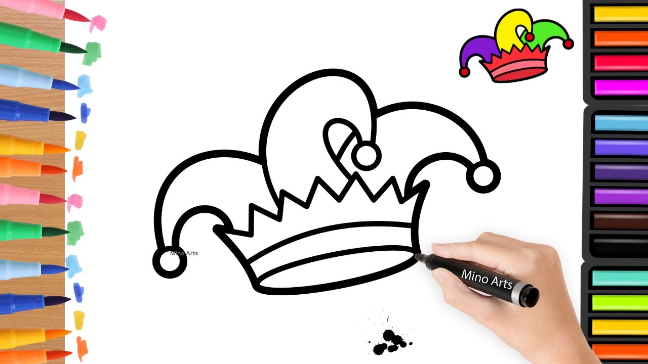 Jester Hat Drawing || How to Draw a Jester Hat Easy Step by Step ...