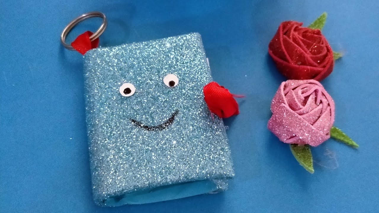 How to make a mini book keychain - YouTube