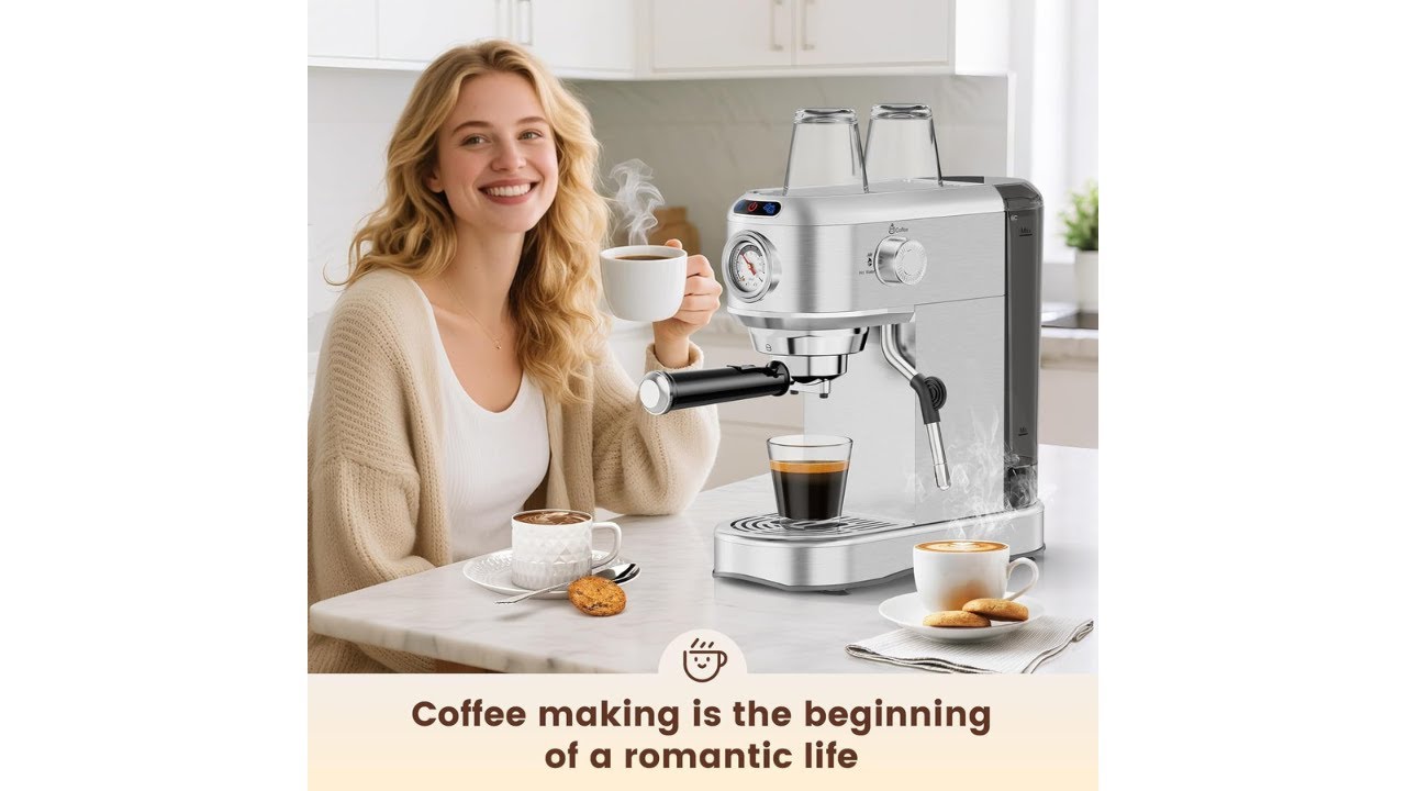 Espresso Machine 20 Bar Review | Compact Stainless Steel Coffee Maker ...