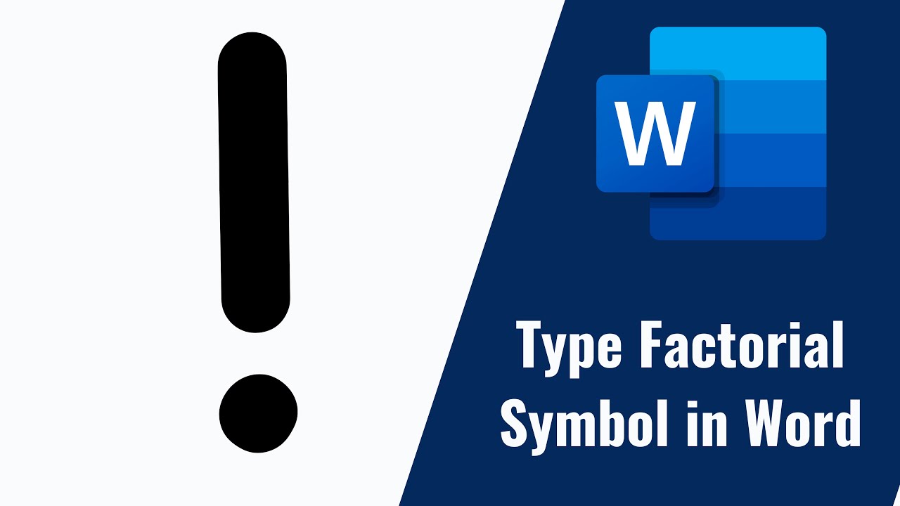 How to Type factorial Symbol in Word - YouTube