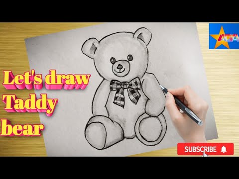 How to draw a Taddy bear in easy way/‌‌Taddy bear का चित्र कैसे बनाएं ...