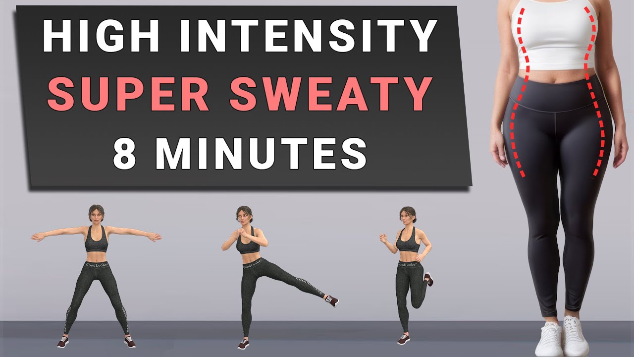 8 min INTENSE HIIT WORKOUT ALL STANDING🔥 12 cardio exercises - YouTube