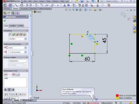 SolidWorks Over Define Sketch (Sketch 1.64) - YouTube