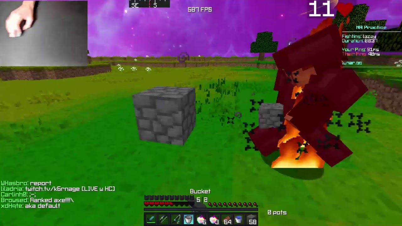 Eddeh VS ClownPierce (HANDCAM/FACECAM) 1.16 Crystal PvP LIVESTREAM ...