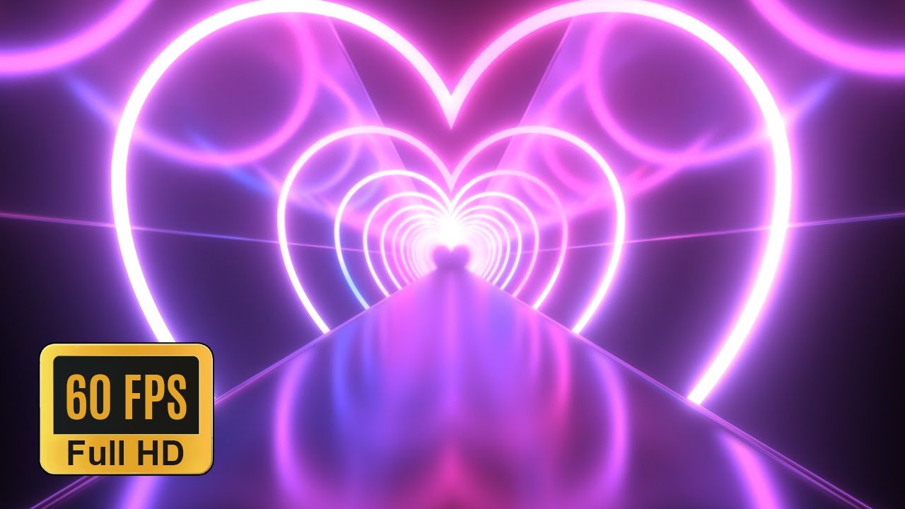 VFX Ultraviolet Pink Purple 🩷💜 Neon Lights Love Heart Background Tunnel ...