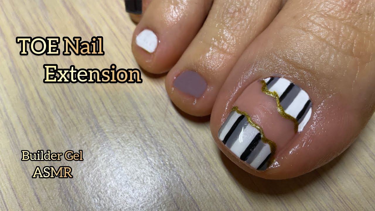 TOE NAIL EXTENSION | BUILDER GEL ASMR | #nails #asmrnails #pedicure ...