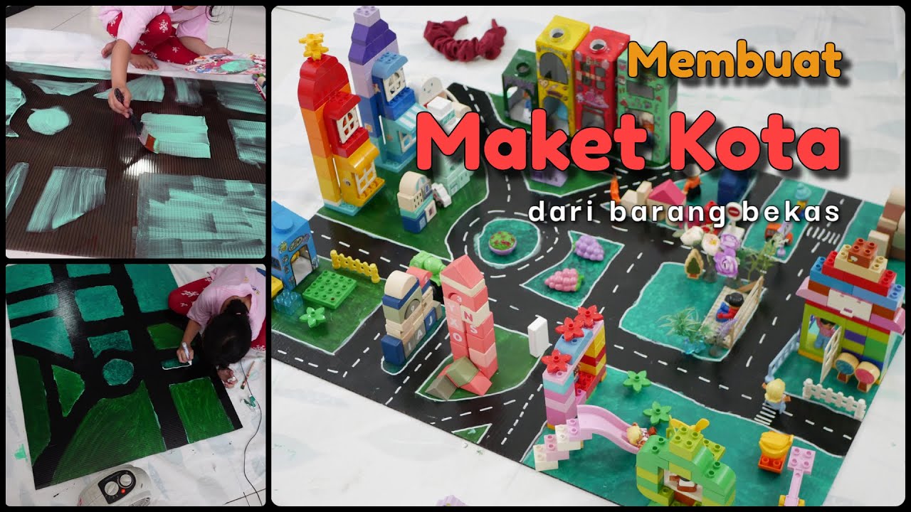 Membuat Maket/Diorama Kota dari barang bekas - YouTube