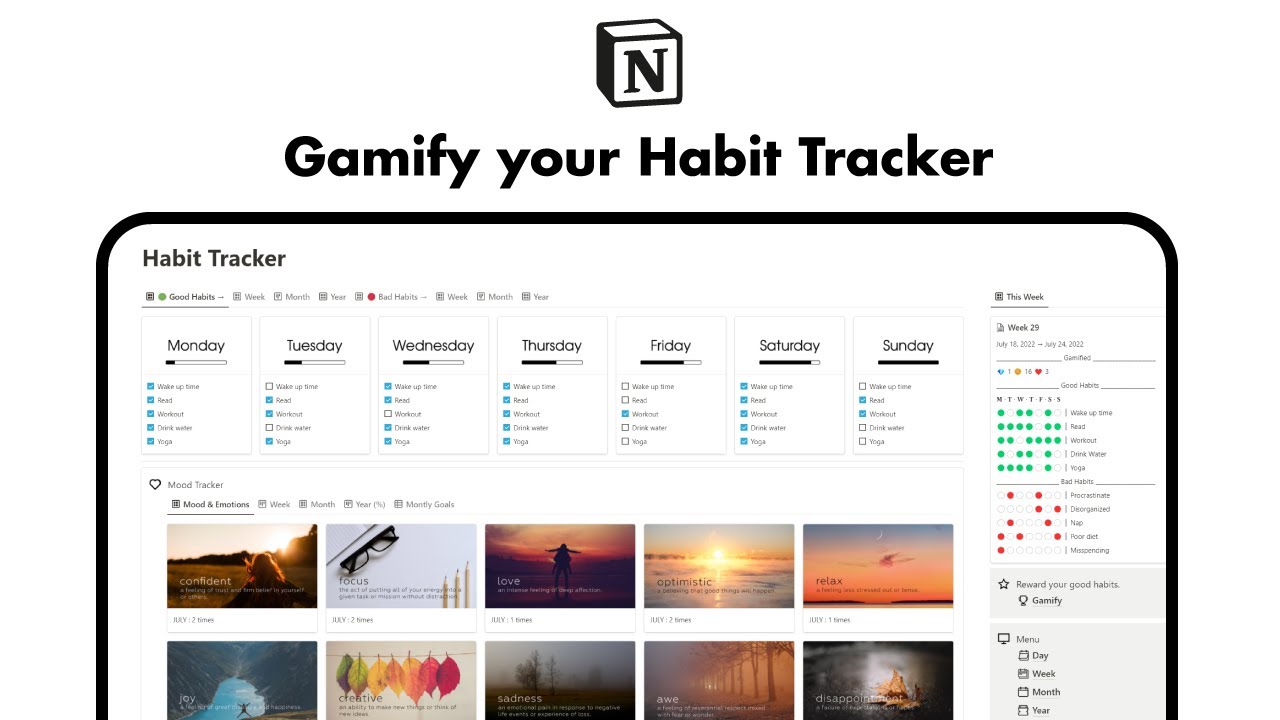 How to Gamify Your Habit Tracker in Notion - YouTube