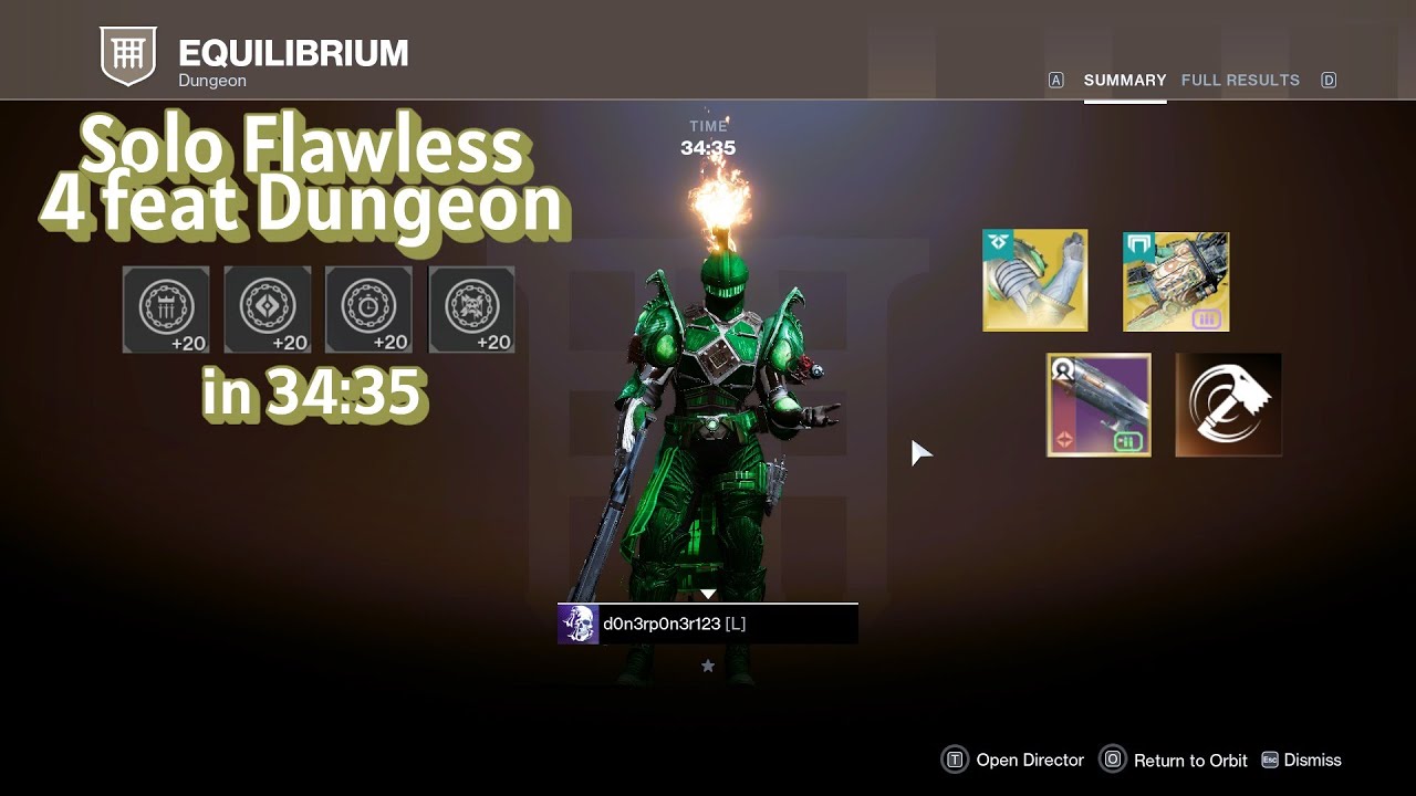 Solo Flawless 4 feat Equilibrium Dungeon on Bonk Titan (Season ...
