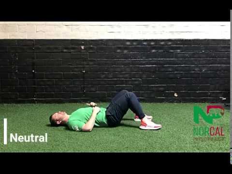Supine Bent Knee Rotation **NorCal Physiotherapy Exercise Library - YouTube
