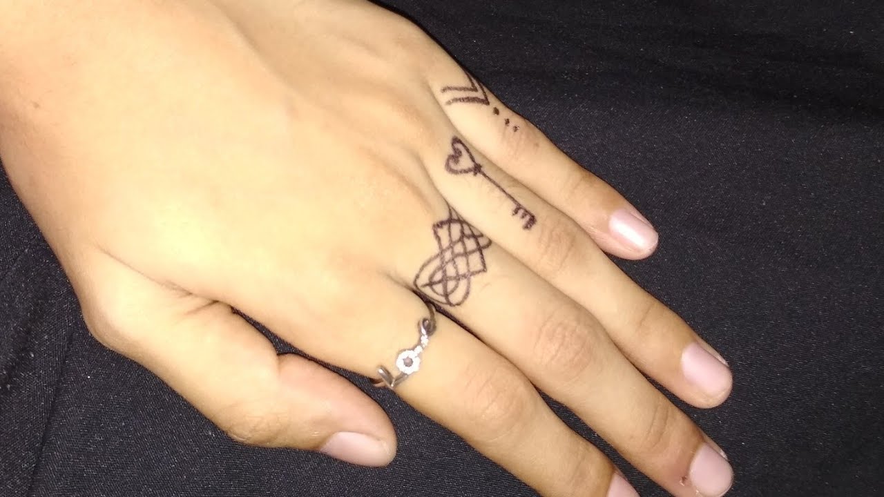 Easy trendy finger temporary tattoo with permanent marker pen | pinky ...
