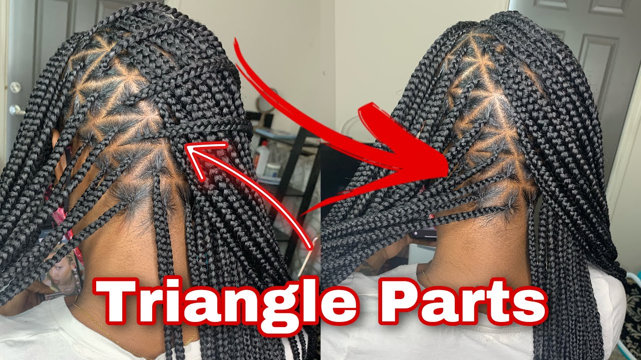 GRIPPING HAIR FOR TRIANGLE PART KNOTLESS BRAIDS - YouTube
