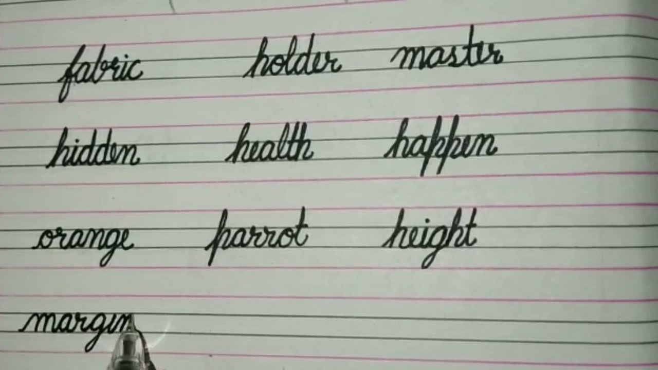 Six letter words in cursive writing | Cursive writing | Beginners - YouTube