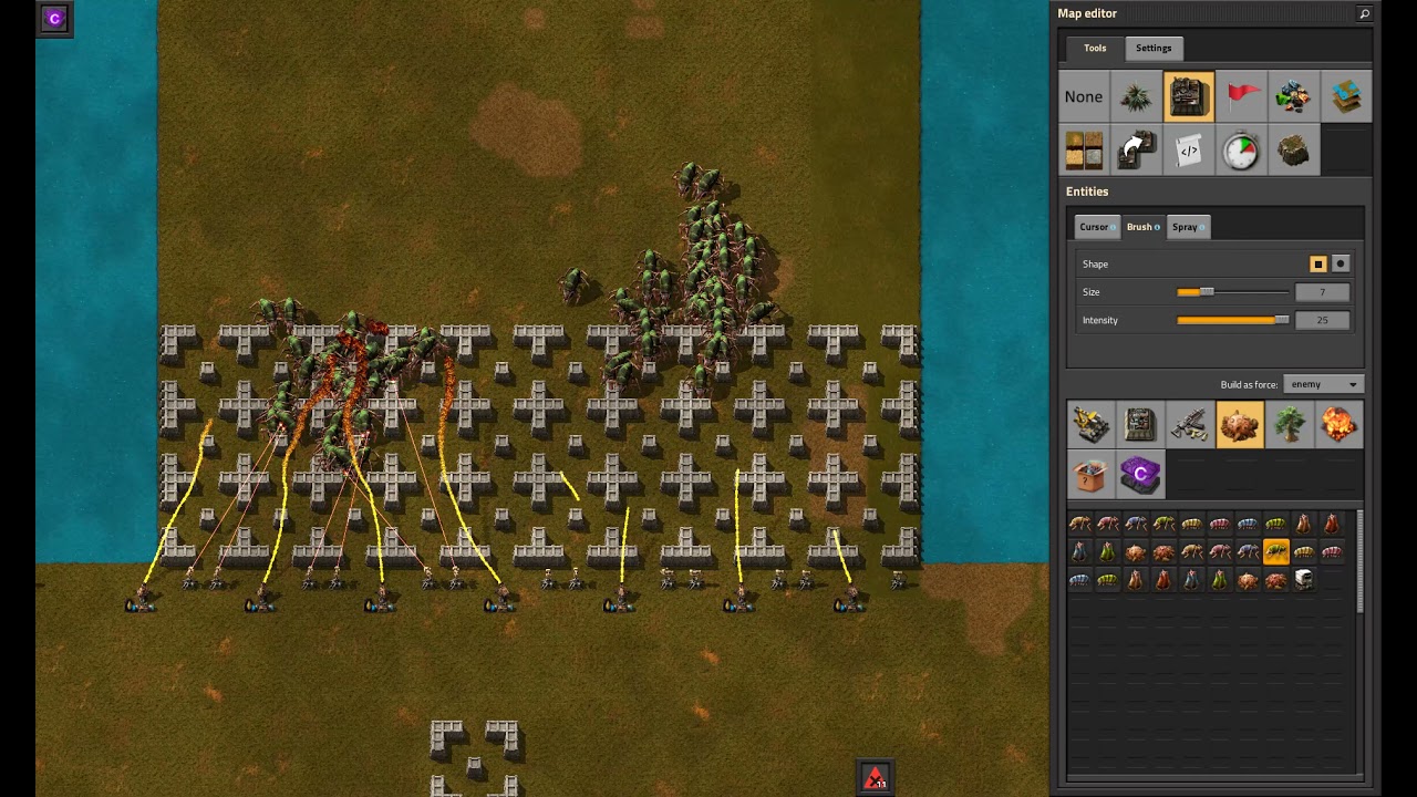 Factorio: Testing advanced dragon's-teeth designs (Round 2) - YouTube
