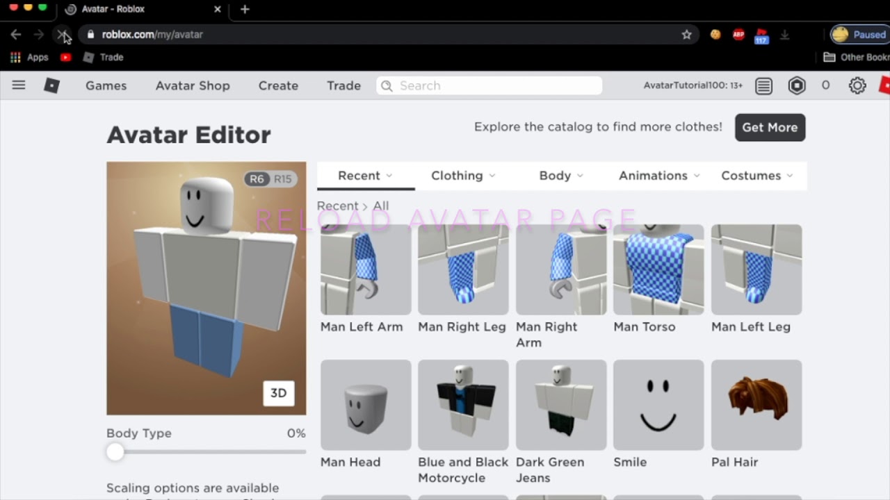 Roblox How to get avatar script for GFX! - YouTube