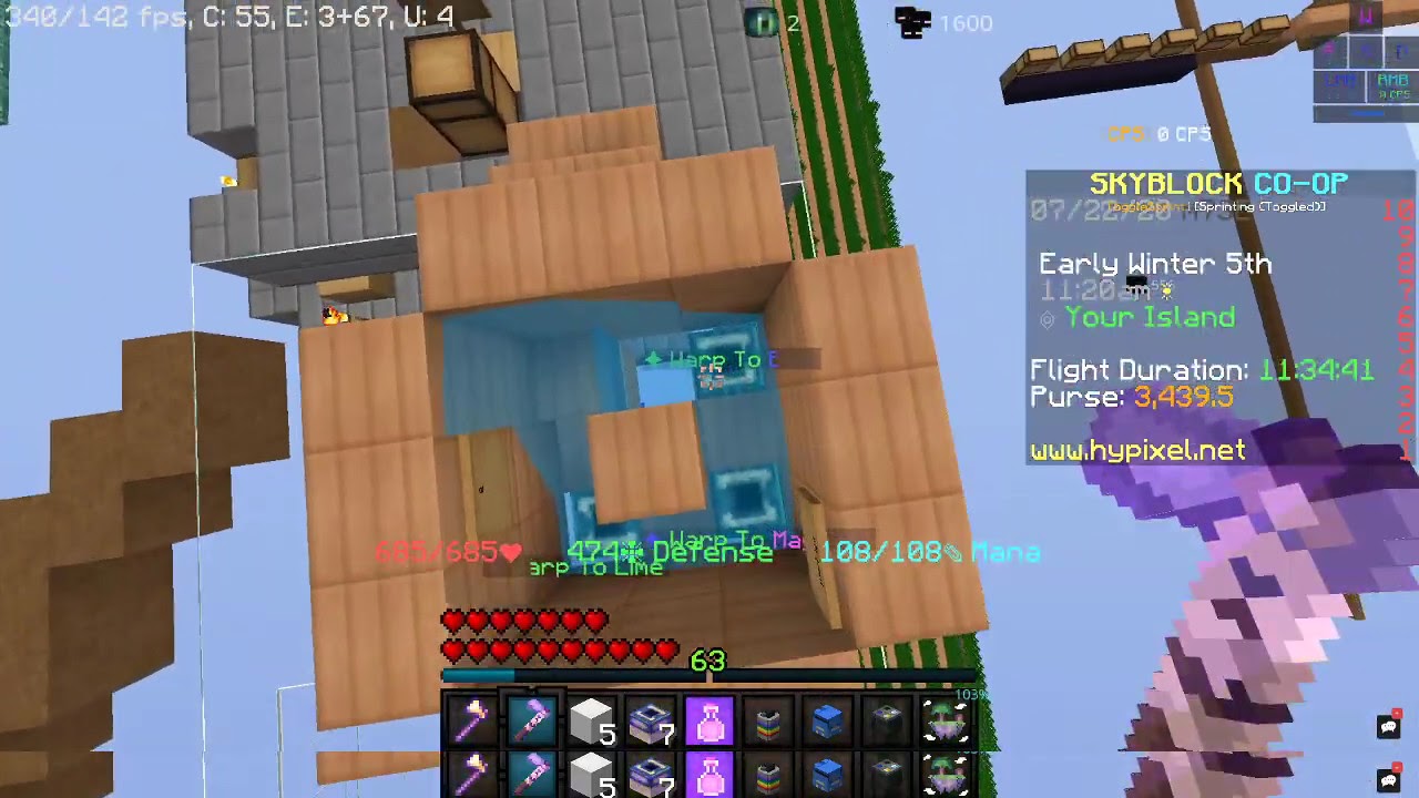 How to make a afk pool with teleport pads in Hypixel Skyblock. - YouTube