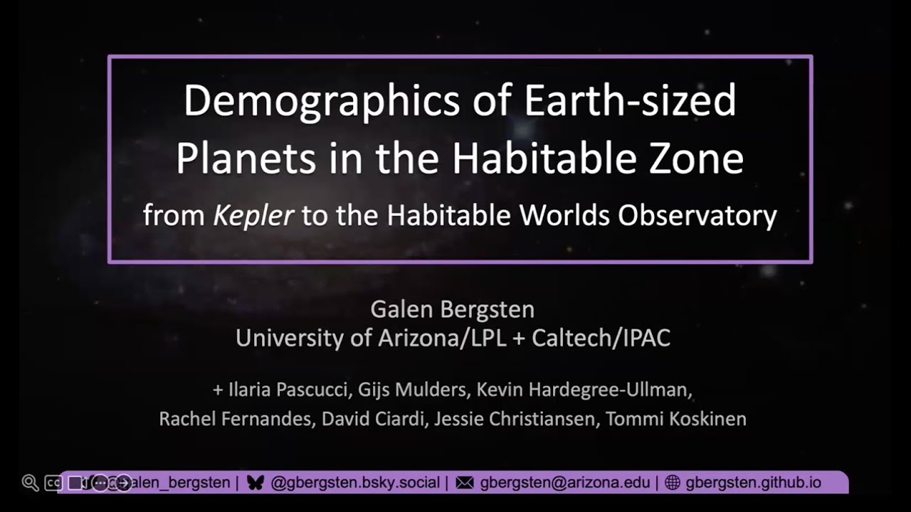 Demographics of Earth-sized Planets in the Habitable Zone - Galen Bergsten (Univ. of Arizona ...