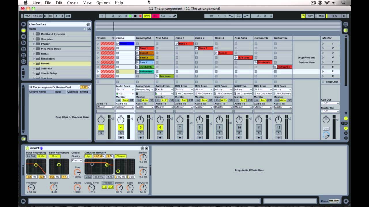 Complex Dubstep Bassline in Ableton Live - Arrangement (pt 1) - YouTube