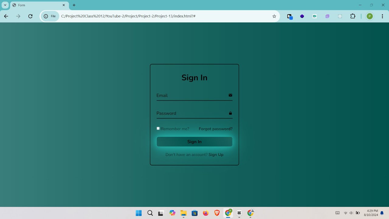 Creating a Login & Registration Form Tutorial | Part 1 of 3 | HTML, CSS ...
