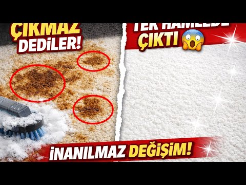 🔥 Çok Pis Çay Lekeli Beyaz Halı Nasıl Bembeyaz Oldu? (Ters Yıkama Mucizesi!)