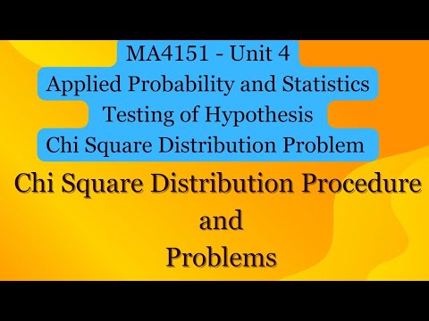 Chi Square Distribution Procedure and Problems - YouTube