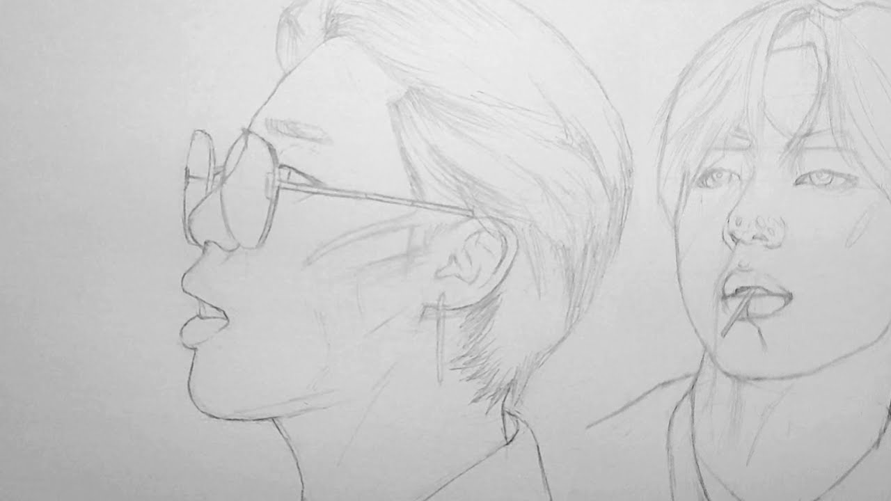 how i draw faces sketch tutorials | cara menggambar wajah - YouTube