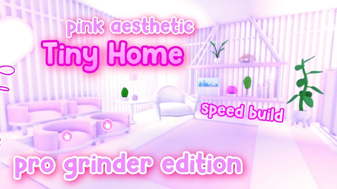 Aesthetic Baby Pink and White Tiny Home Speed Build! Roblox Adopt Me ...