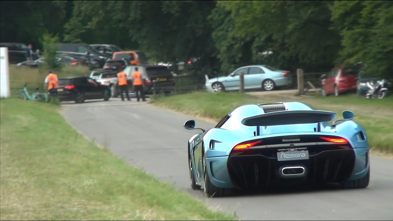 LOUD 1800HP Koenigsegg Regera start up, driving and spoiler mechanics ...