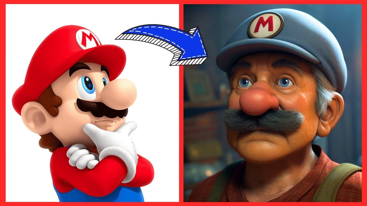 SUPER MARIO BROS Characters as OLD 2023 - YouTube