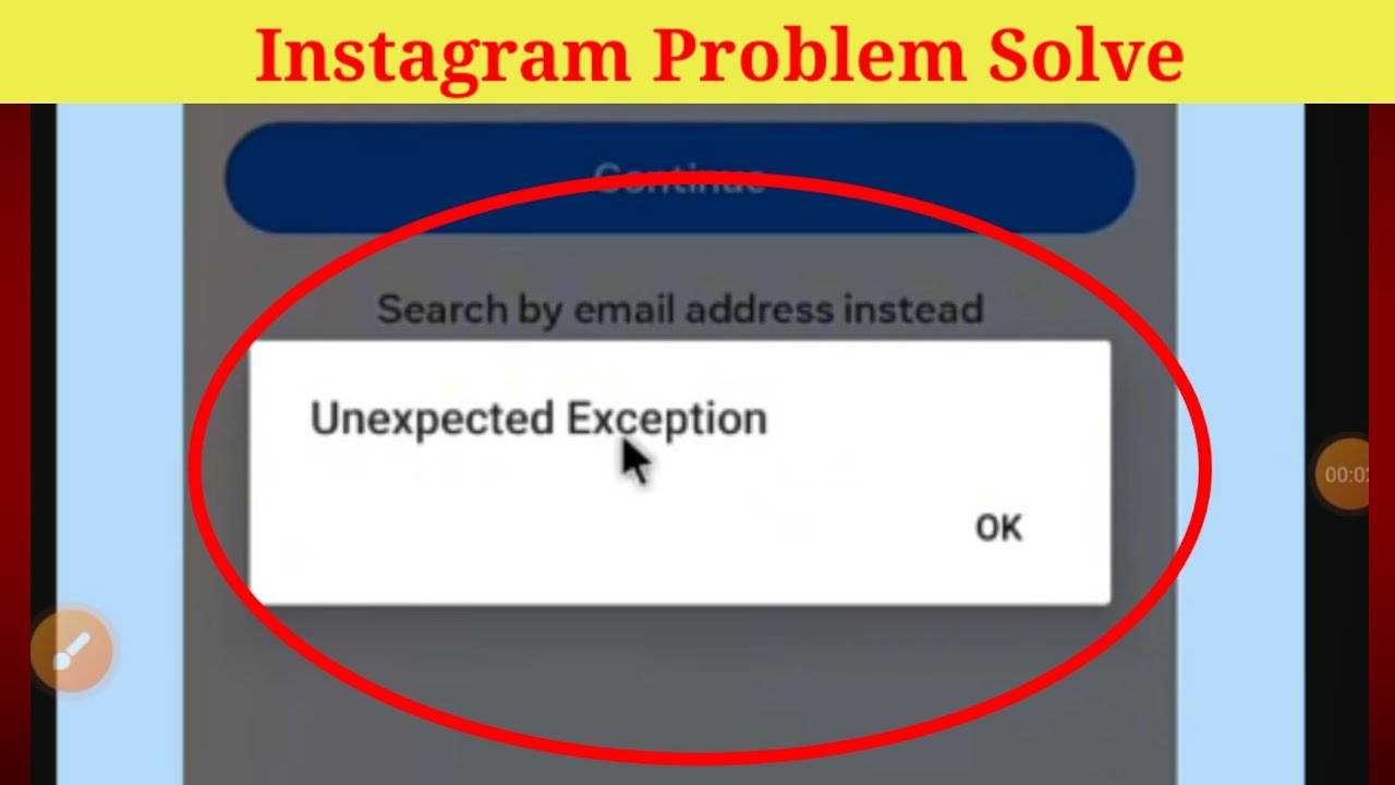 instagram unexpected exception problem | unexpected exception instagram ...