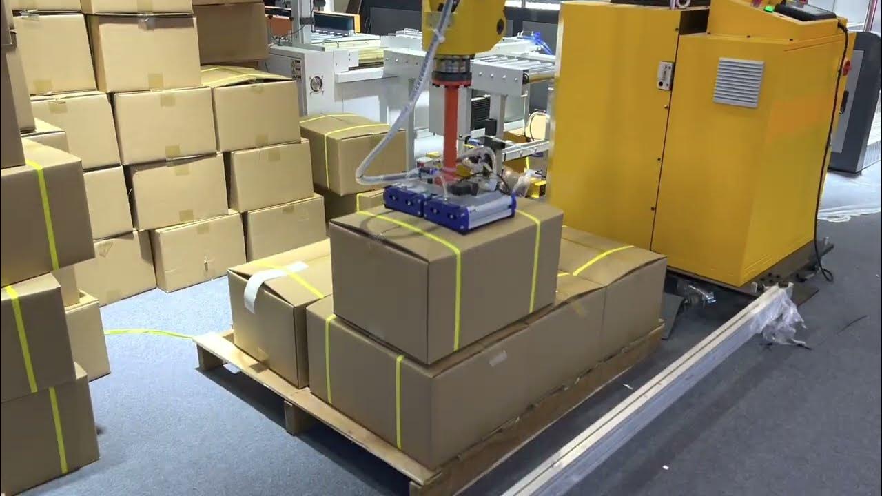Fully automatic robot palletizing system - YouTube