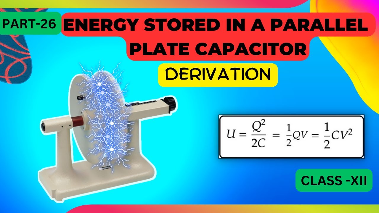 Energy Stored In A Parallel Plate Capacitor Derivation Class 12 Physics