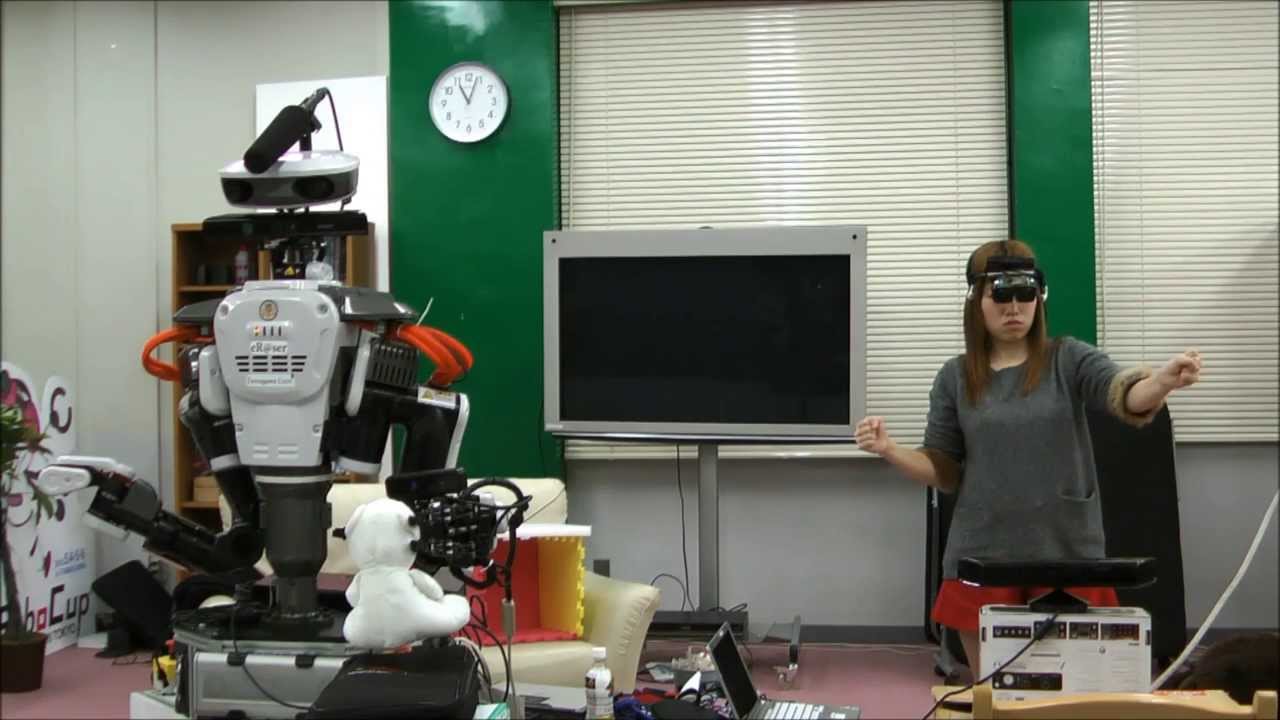 Tele-existence system using HIRO - YouTube