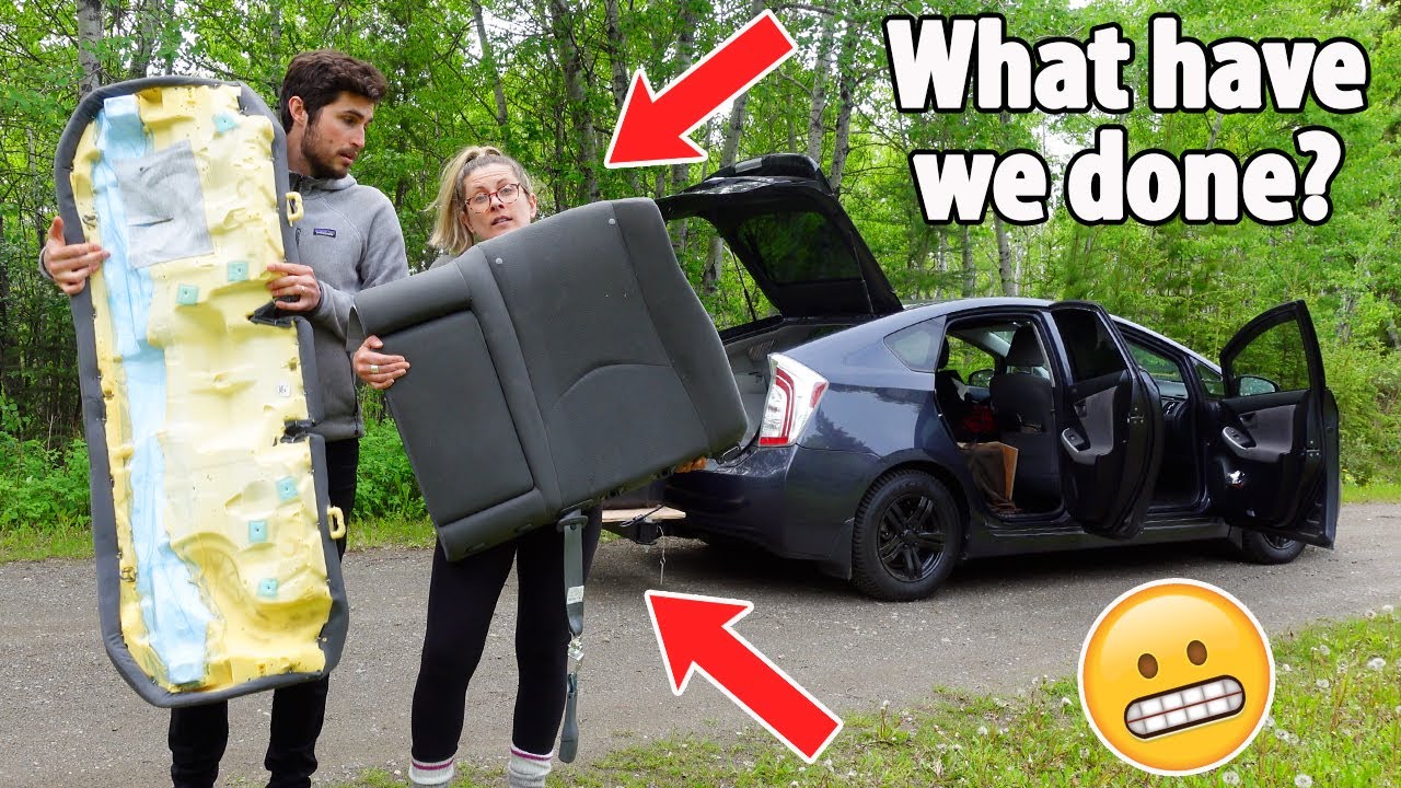 Removing the Seats From Our Prius! (so we can live in it) - YouTube