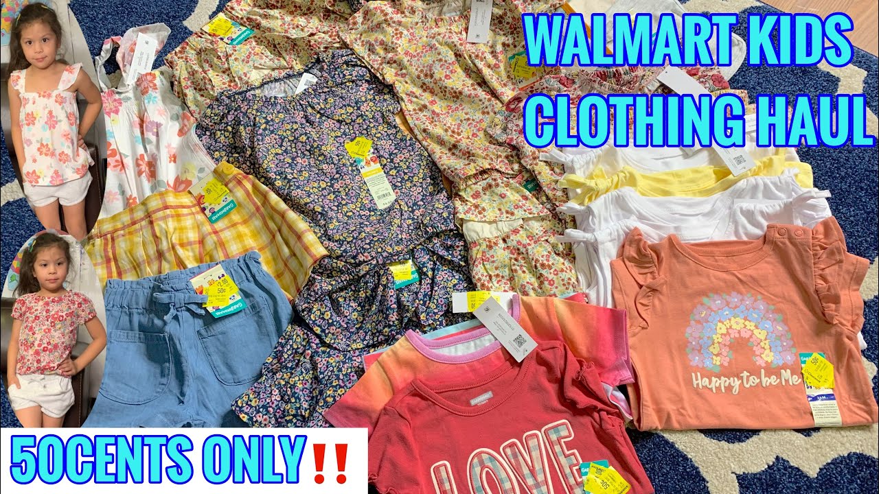 CLEARANCE ‼️ 50Cents Walmart Kids Clothing Haul & Try On | - YouTube