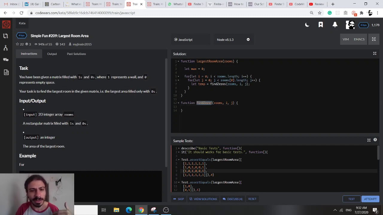 CodeWars Simple Fun #209: Largest Room Area Solved! - YouTube