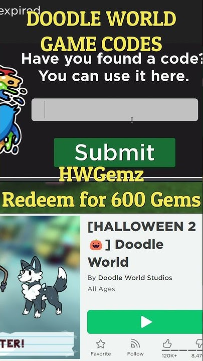 !NEW! (2022) 🎃 Roblox Doodle World Codes 🎃 ALL *HALLOWEEN 2* CODES ...