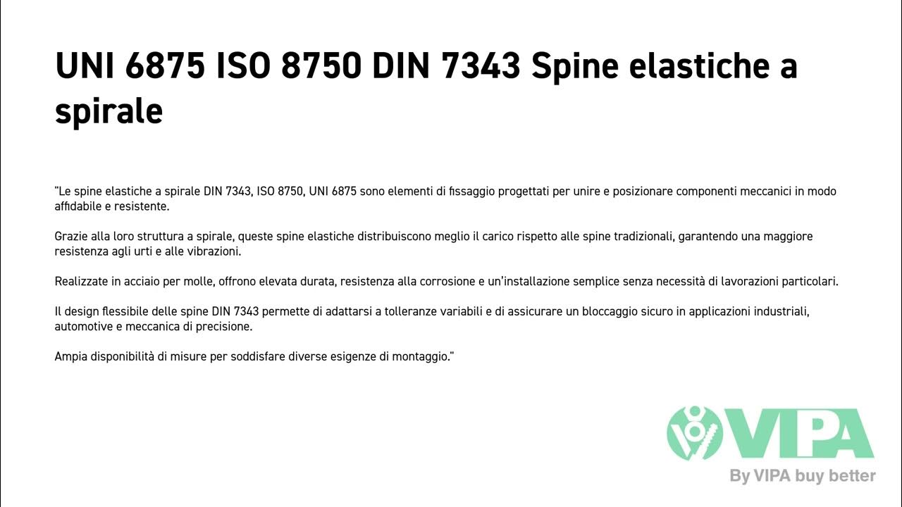 UNI 6875 ISO 8750 DIN 7343 Spine elastiche a spirale - YouTube